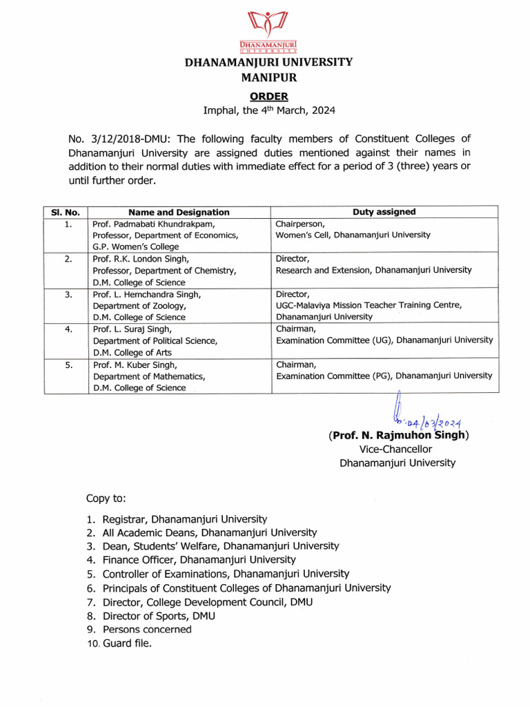 Chairman & Directors DMU | PDF | Academic Administration | Academia