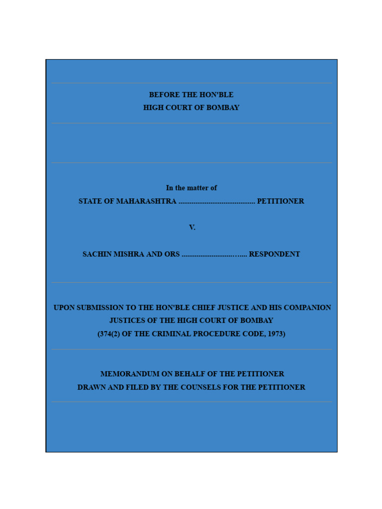 PETITIONER SIDE MEMORIAL (JULY-2024).docx (1) | PDF | Prosecutor | Witness