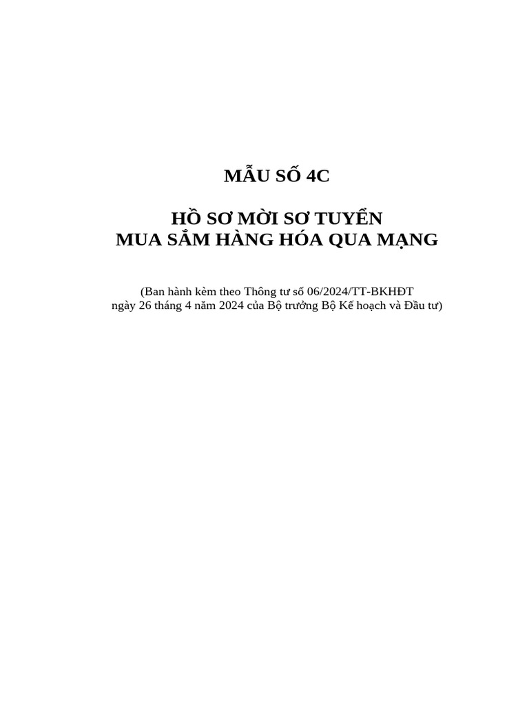 7. Mẫu số 4C - E-HSMST sơ tuyển hàng hóa | PDF