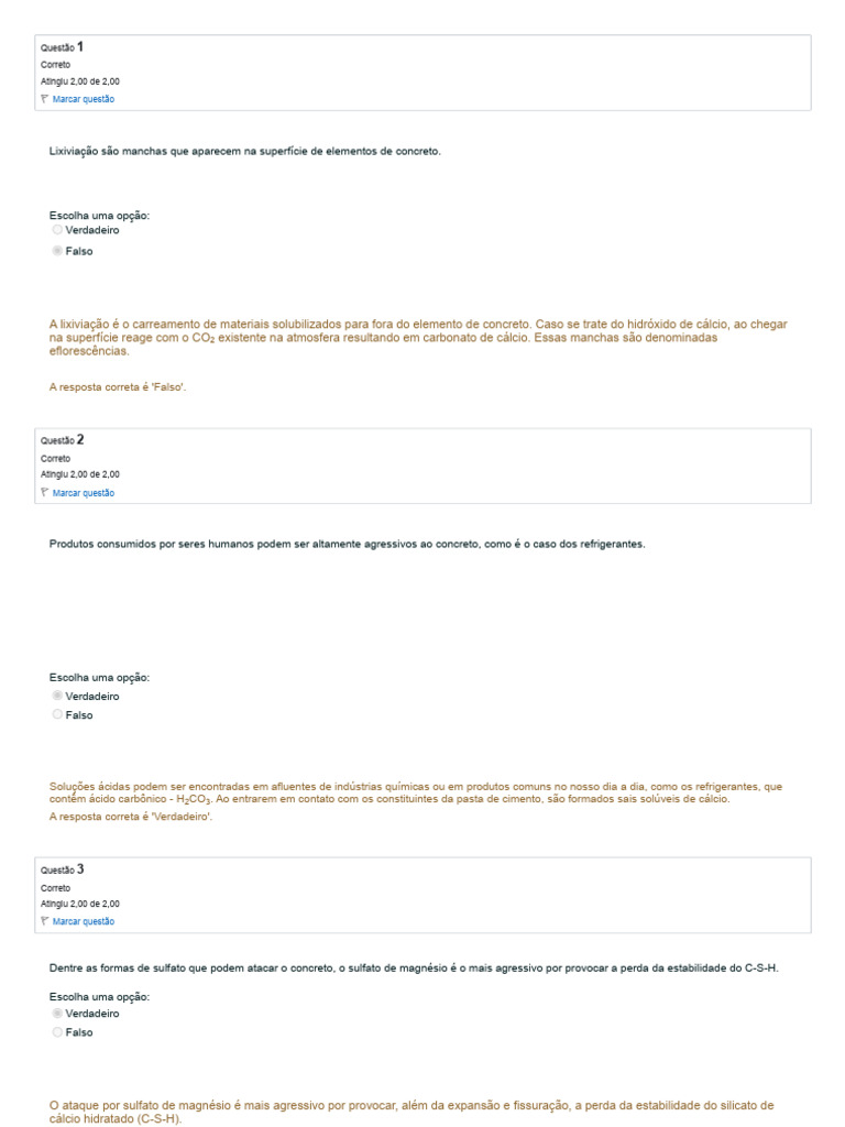 Exercício Avaliativo - Módulo 4_ Patologia em Estruturas_concreto | PDF