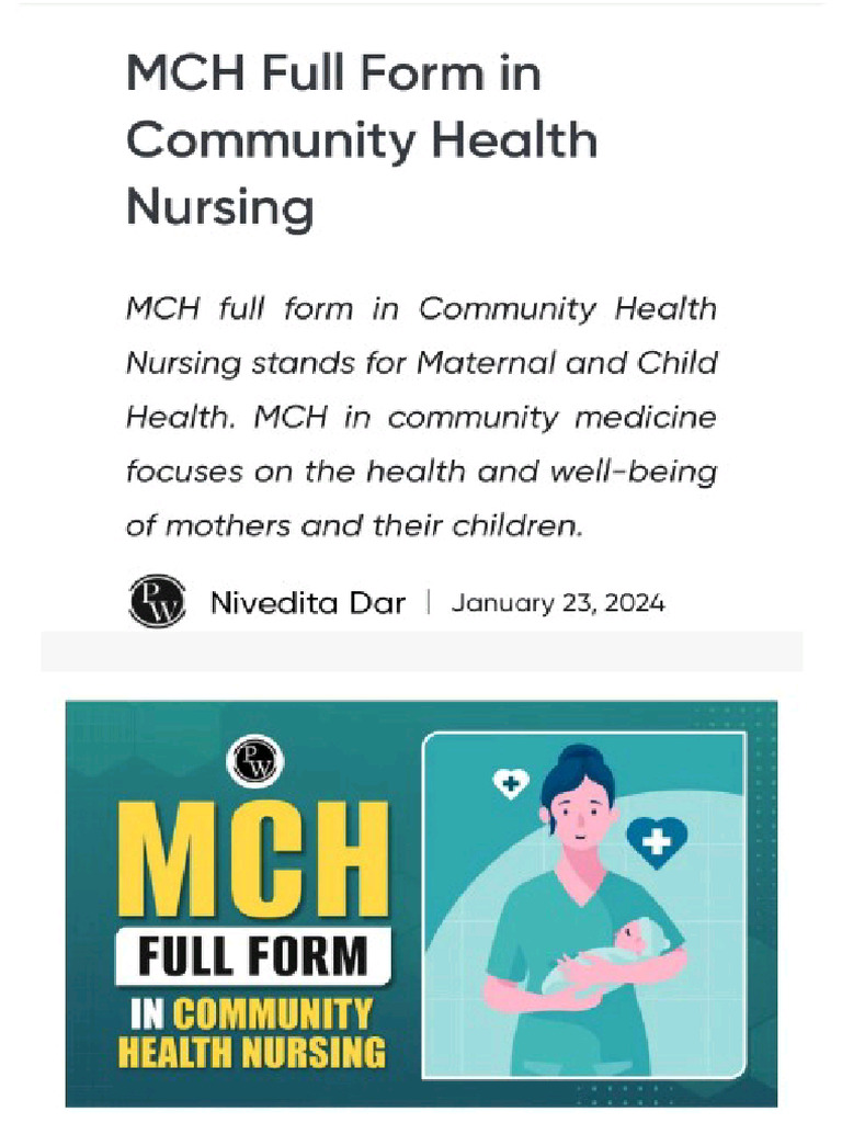 MCH Service | PDF