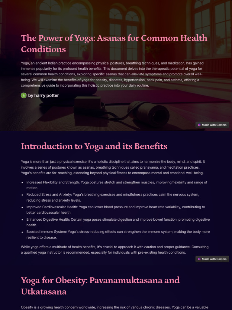 The Power of Yoga Asanas For Common Health Conditions | PDF | Asana ...