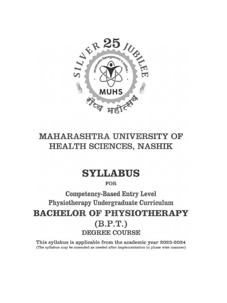 BPT Syllabus applicable from 2023-24 | PDF | Physical Therapy | Health Care