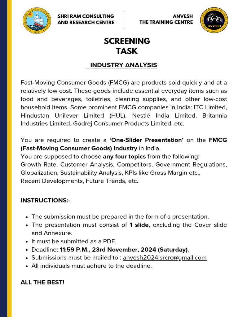 SCREENING TASK - ANVESH | PDF