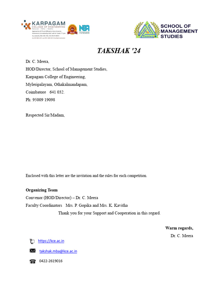 Takshak '24 Brochure | PDF