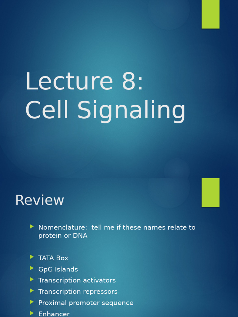 L8 Cell Signaling | PDF | Signal Transduction | Cell Signaling