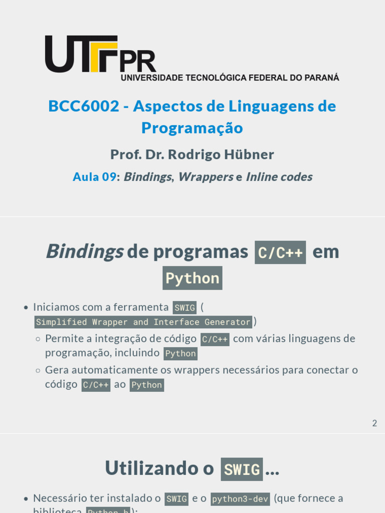 Wrappers em C/C++ com Python usando SWIG | PDF | Python (linguagem de ...