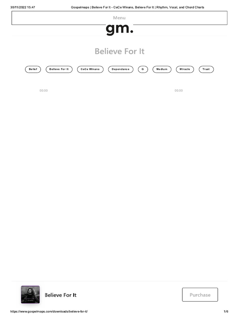 Gospelmaps _ Believe For It - CeCe Wina.. | PDF