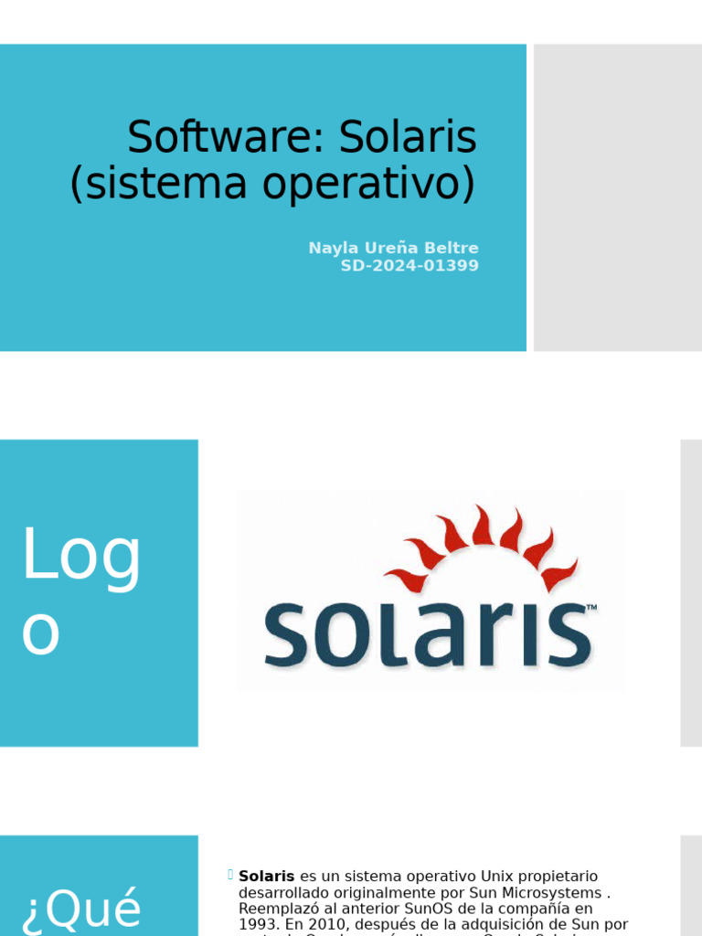 Solaris; Trabajo Final de Las Tics | PDF | Informática | Software