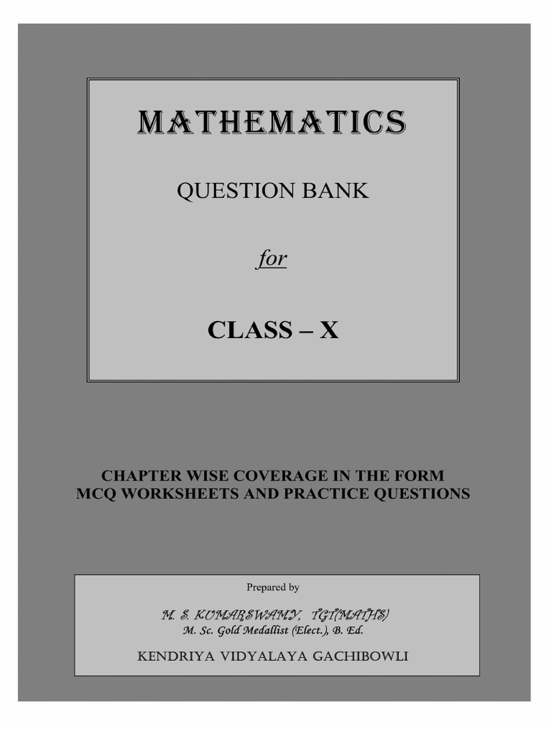 Maths Question Bank New Edited | PDF