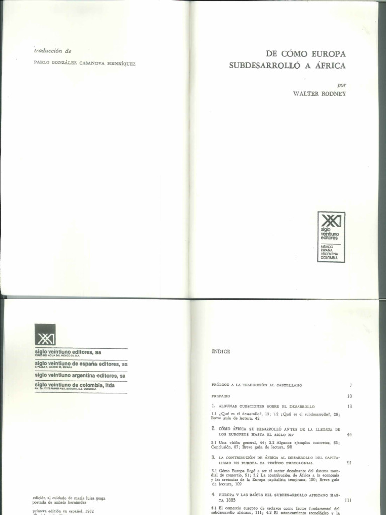 Walter Rodney de Co Mo Europa Subdesarro | PDF