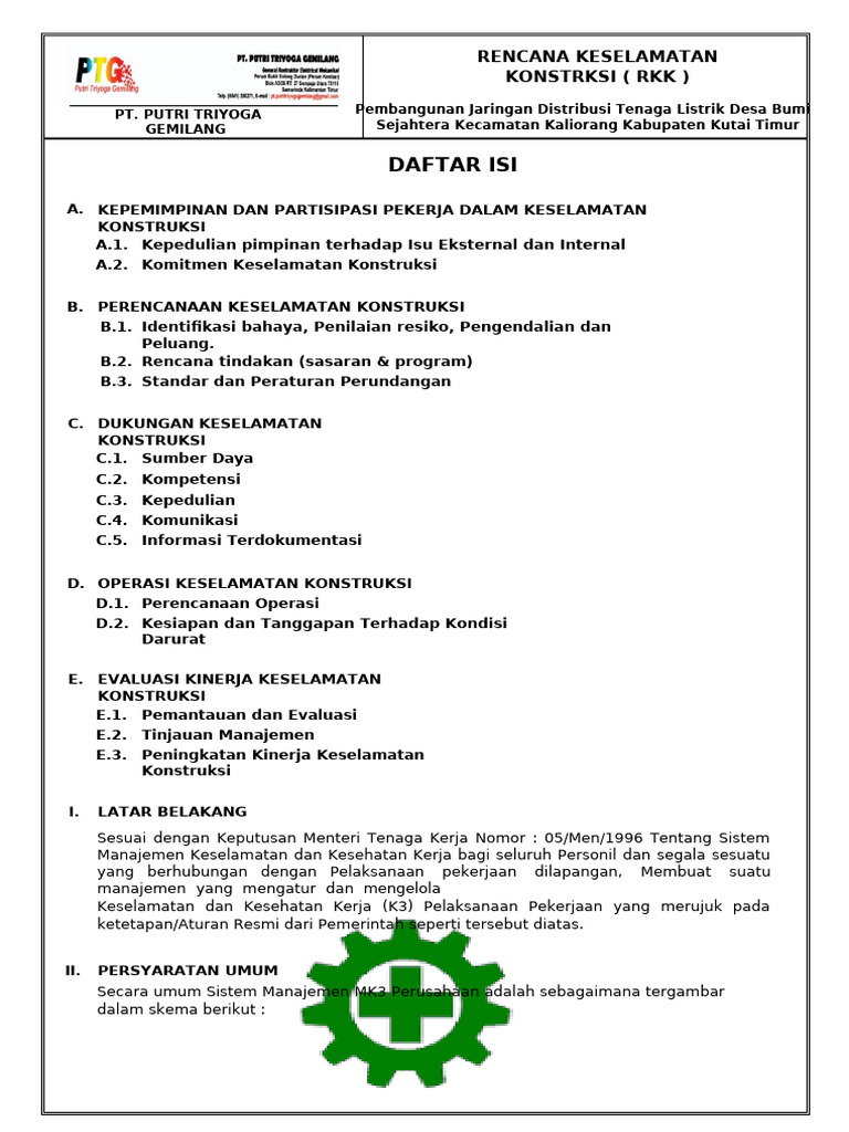RKK Jaringan Distribusi Kutai Timur | PDF