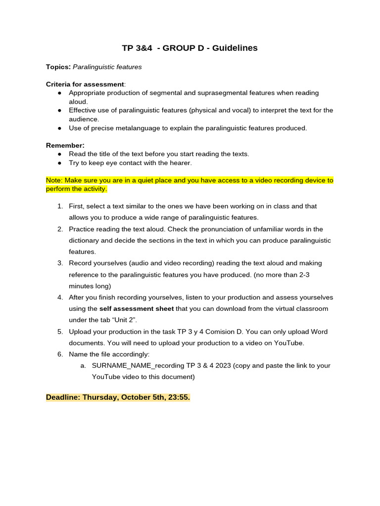 Comision D - TP3&4 - Guidelines | PDF