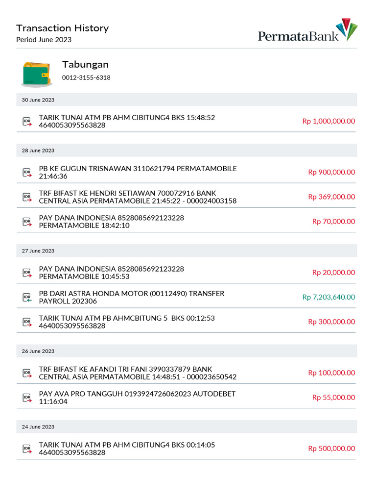 Transaction History - IB Payroll - Mudharabah6318 - 55202410924 | PDF ... Transaction History - IB Payroll - Mudharabah6318 - 55202410924 | PDF ...