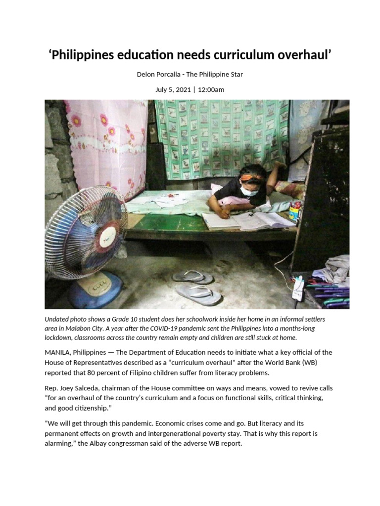 Philippines Education Needs Curriculum Overhaul | PDF