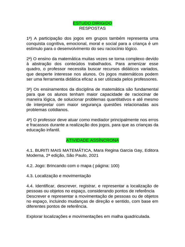 ATIVIDADE ASSÍNCRONA- RENILDA | PDF | Matemática | Papel