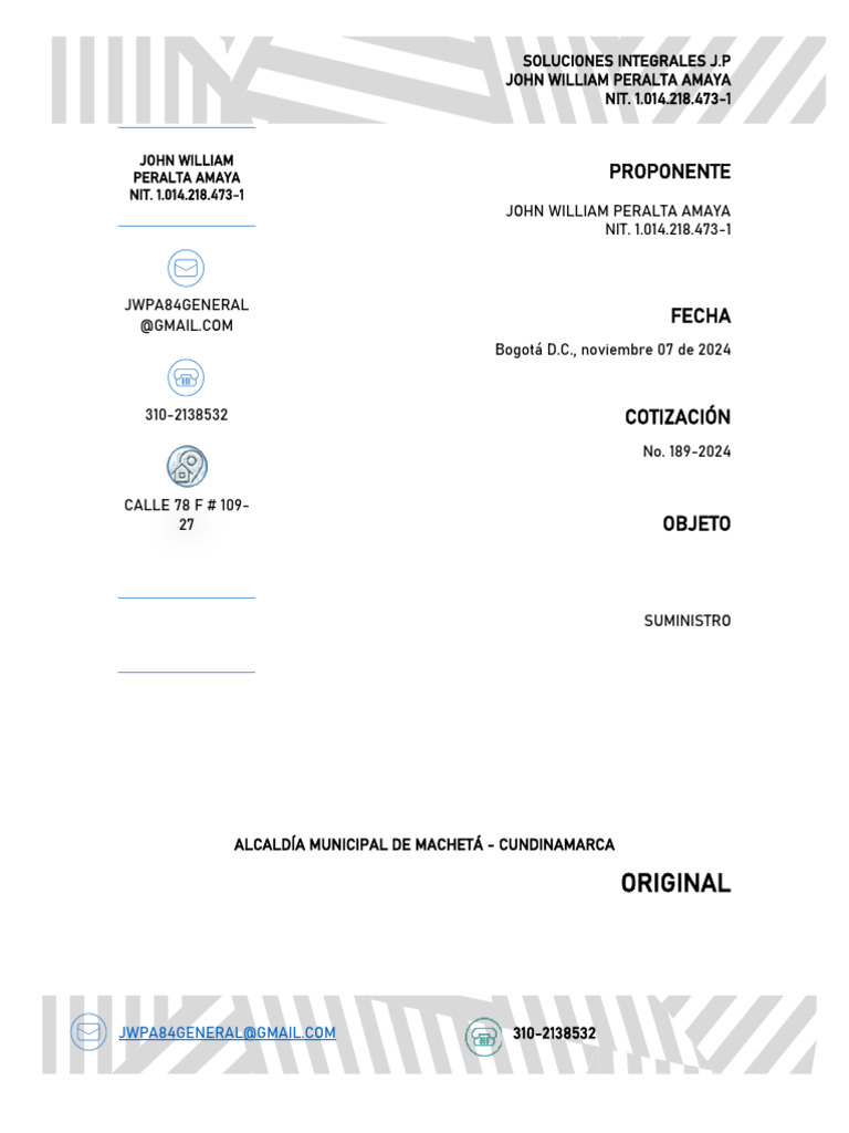 Cotización 189-2024 Suministros Machetá | PDF | Guante | Zapato