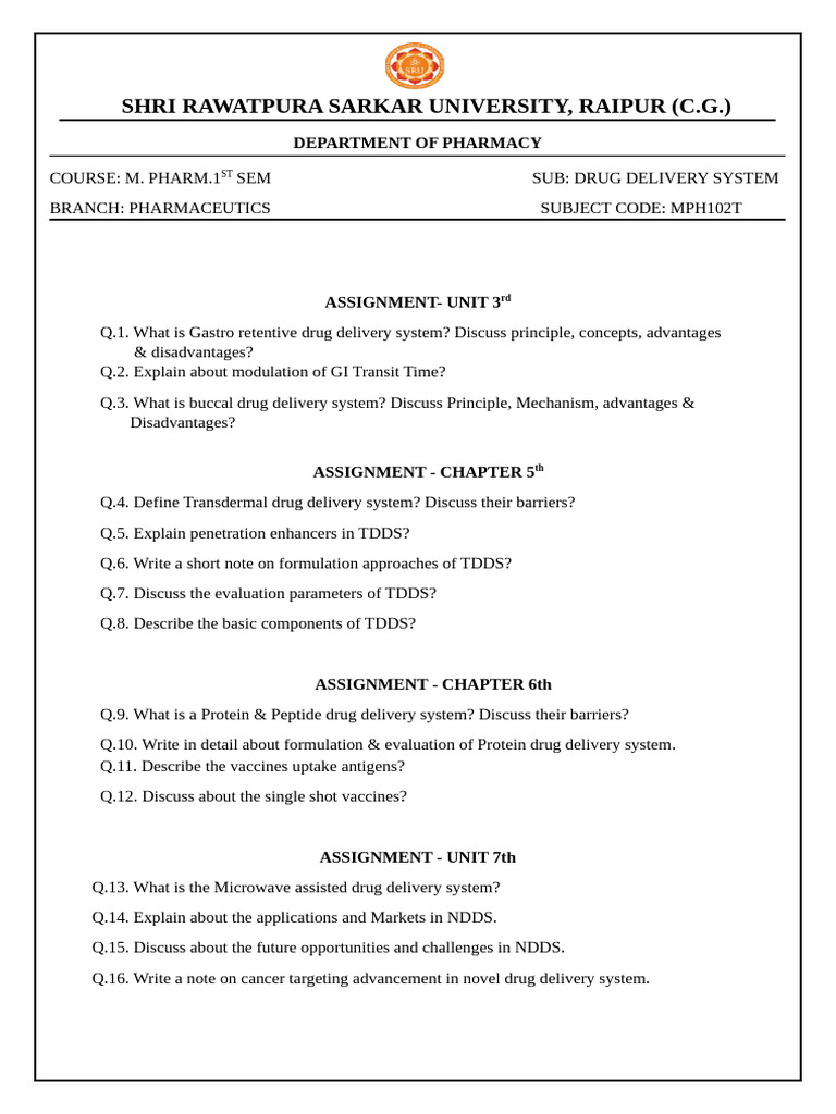 NDDS and Drug Delivery Systems Overview | PDF