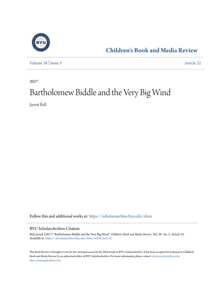 Bartholomew Biddle and the Very Big Wind | PDF