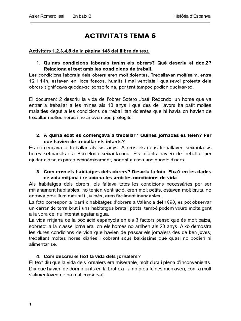 Activitats Tema 6 | PDF