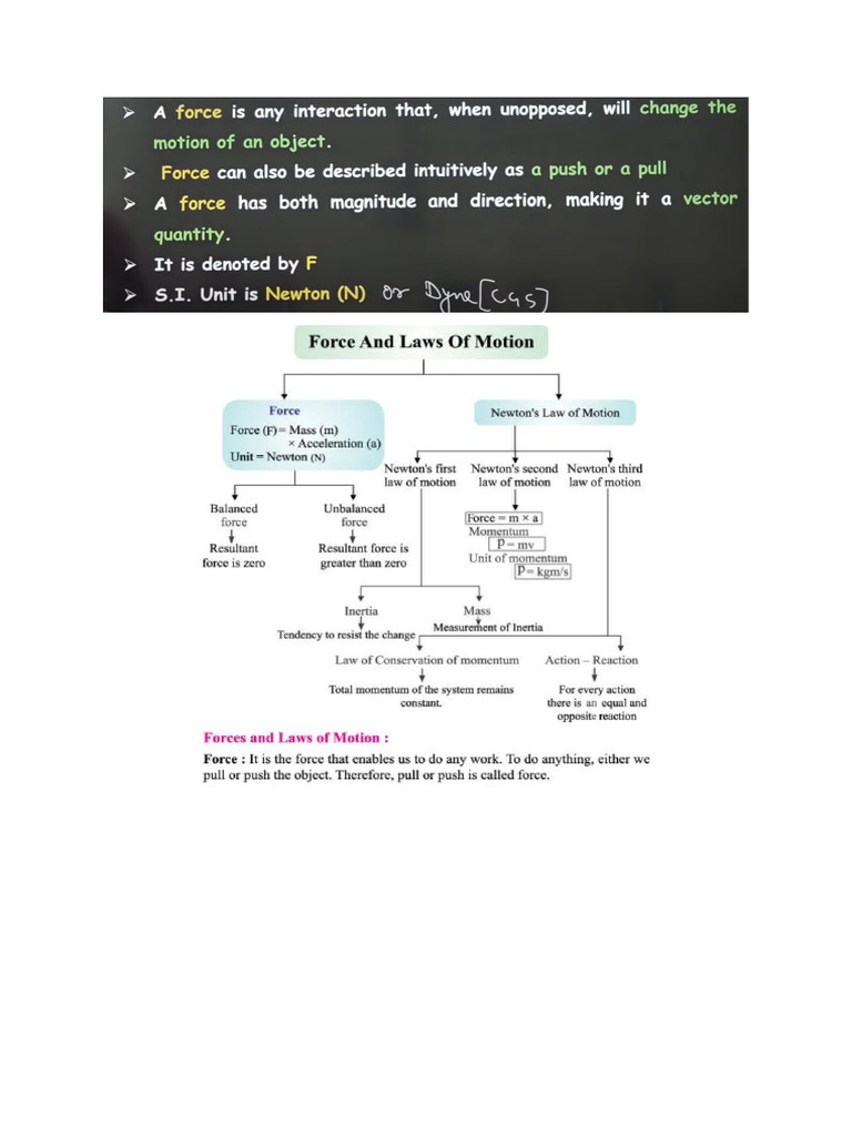 FORCE AND MOTION NOTES | PDF