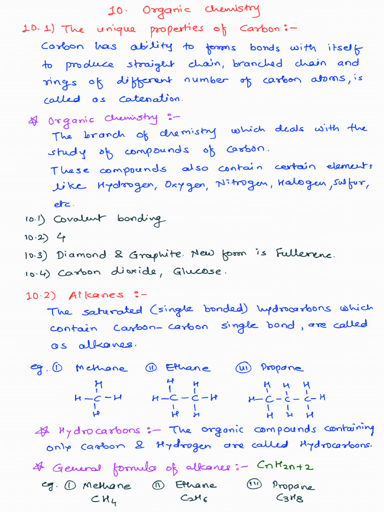 IGCSE 10 Organic Chemistry - 210430 - 110413 | PDF