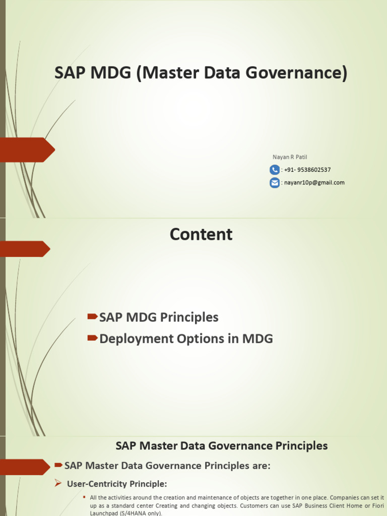 Introduction To SAP MDG (Master Data Governance) - Part2. | PDF | Computer Engineering ...
