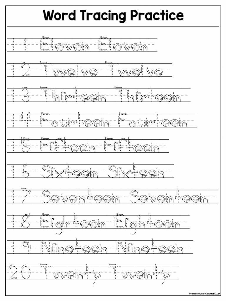 Word - Tracing - Practice 3A63 0807 A540 | PDF