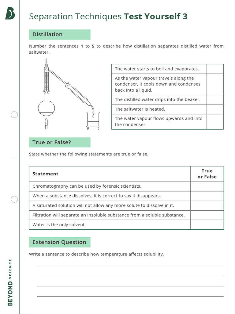 Seperation Techniques Test Yourself 3 | PDF