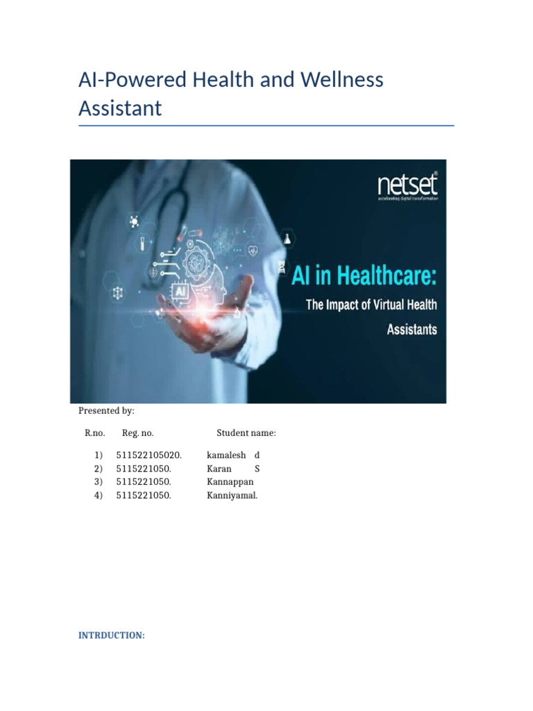 AI-Powered Health Assistant Overview | PDF | Cloud Computing ...