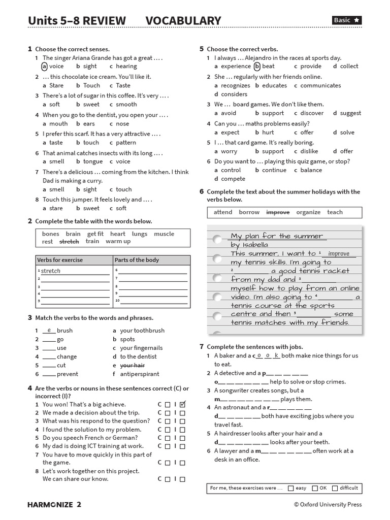 Harmonize_2_TRM_Review_58_Vocab_Grammar_worksheets | PDF | Gorilla ...