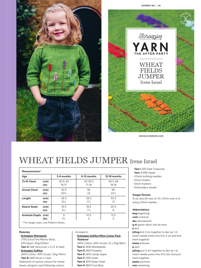 (ENGLISH) Wheat Fields Jumper | PDF | Knitting | Needlework
