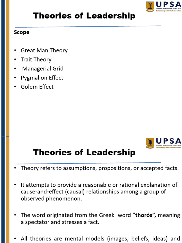 Leadership Theories Explained: Great Man & Traits | PDF | Leadership ...