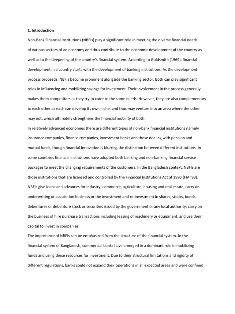 Introduction To NBFI | PDF