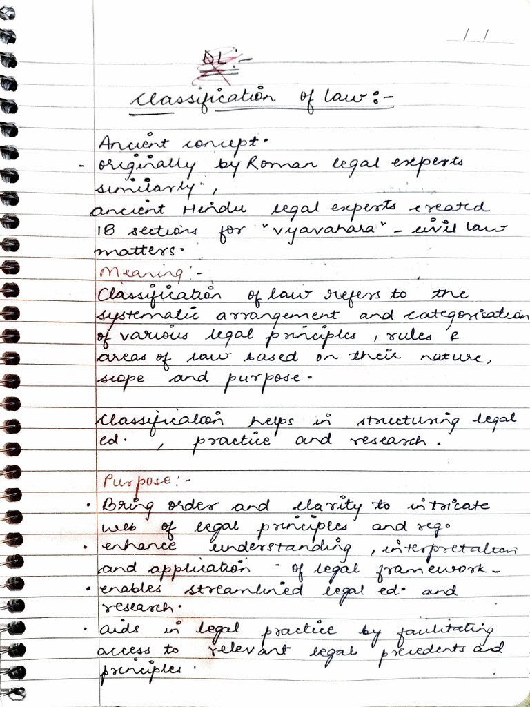 Classification of Law | PDF