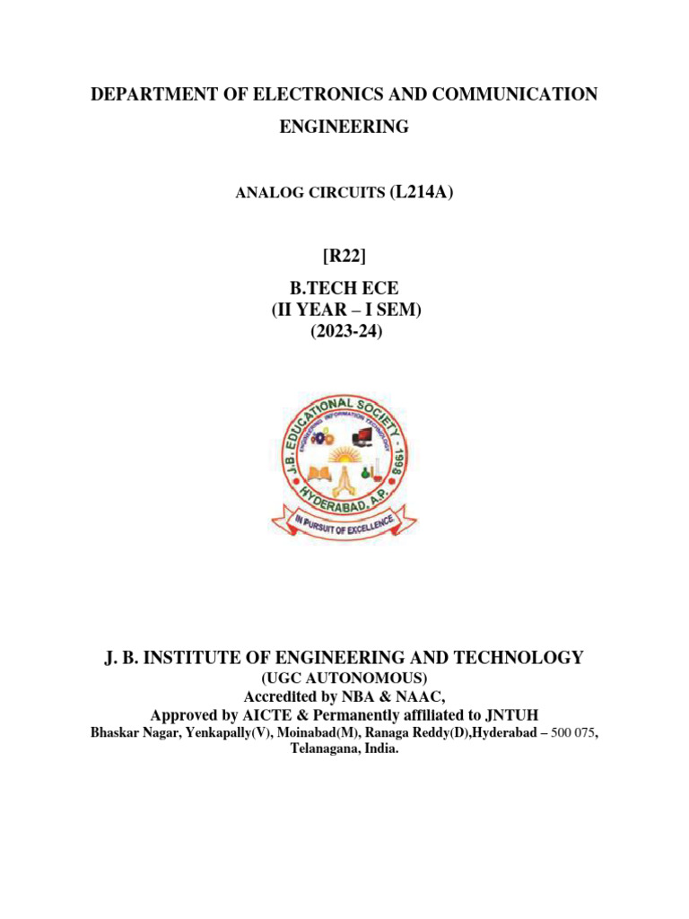 Analog CKT | PDF | Amplifier | Electronic Oscillator