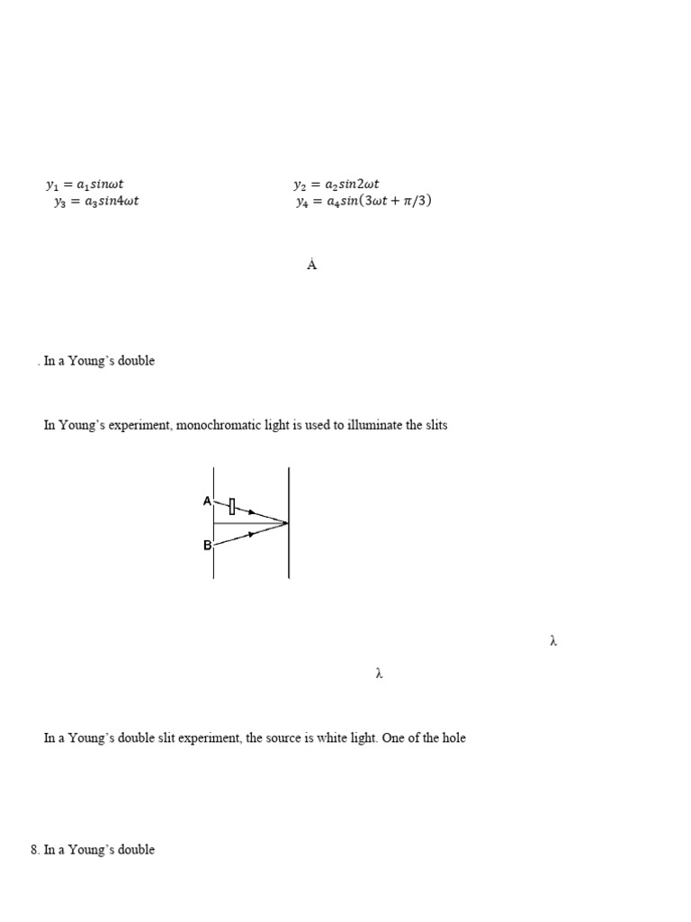 Wave Optics Revision Sheet | PDF | Diffraction | Wavelength