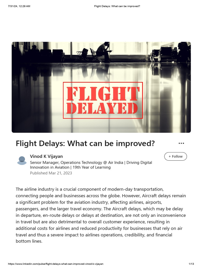 Solutions to Aircraft Delay Issues | PDF | Air Traffic Control | Airlines