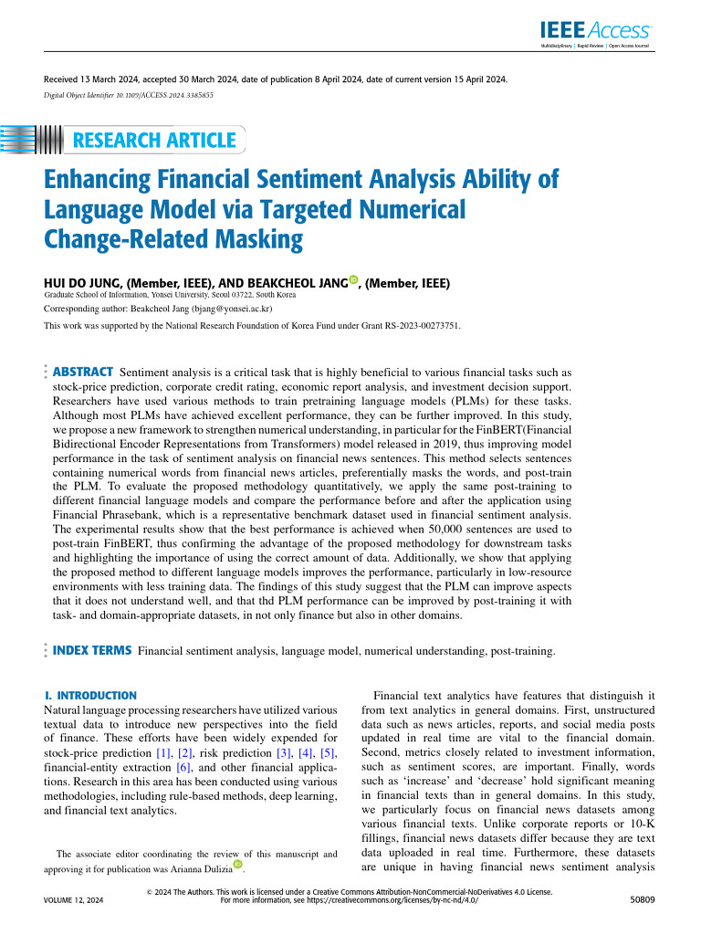 Enhancing Financial Sentiment Analysis Ability of Language Model Via Targeted Numerical Change ...