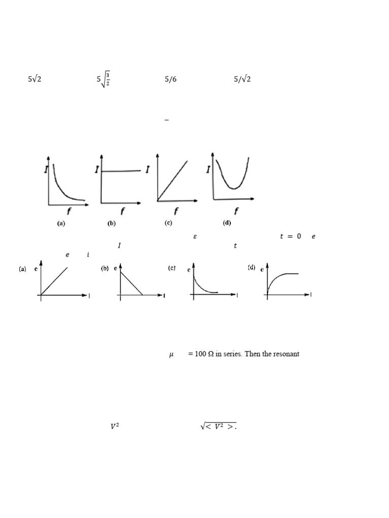 Alternating Current revision sheet | PDF | Inductor | Capacitor