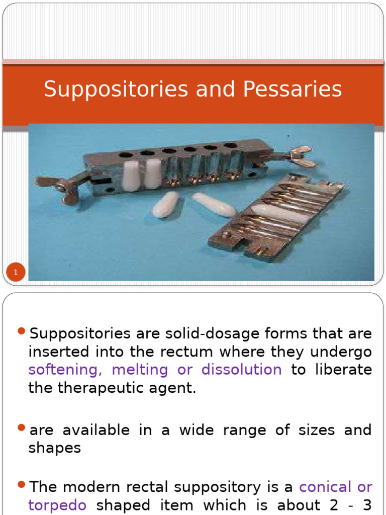 4. Suppositories and Pessaries | PDF | Rectum | Gastrointestinal Tract