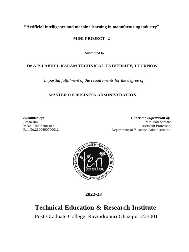 ritika_verma_mini_project_2_final_submission__1_ | PDF | Artificial Intelligence | Intelligence ...