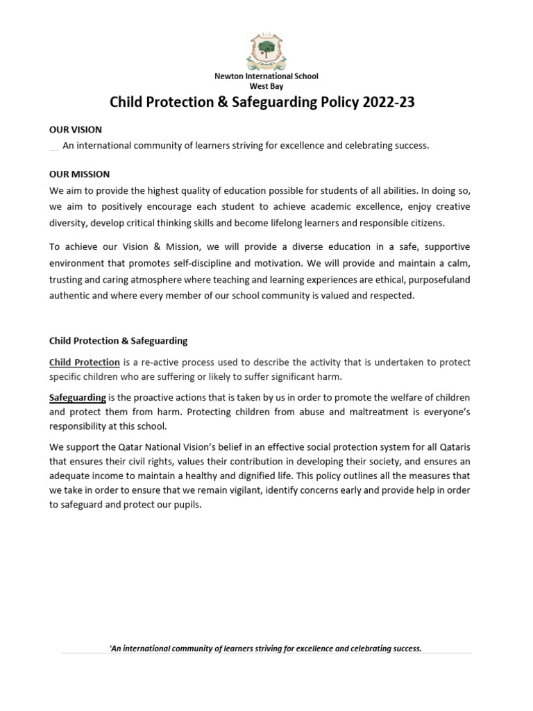 SG8-Child-Protection-_-Safeguarding-Policy | PDF | Child Abuse | Child Neglect