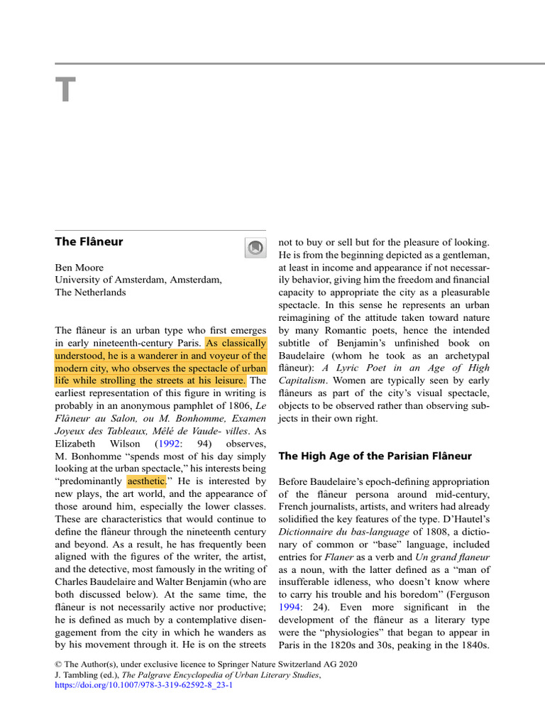 The Flâneur: Urban Wandering in Paris | PDF | Charles Baudelaire