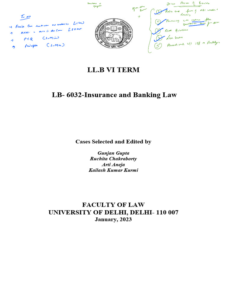 Ins and Banking Case Mat-2023 | PDF | Reserve Bank Of India | Banks