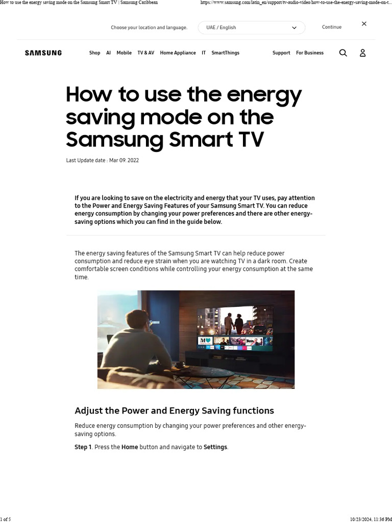 How to use the energy saving mode on the Samsung Smart TV _ Samsung ...