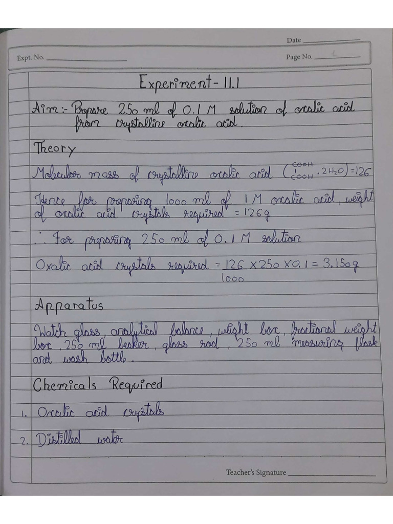 Chemistry Practical File | PDF