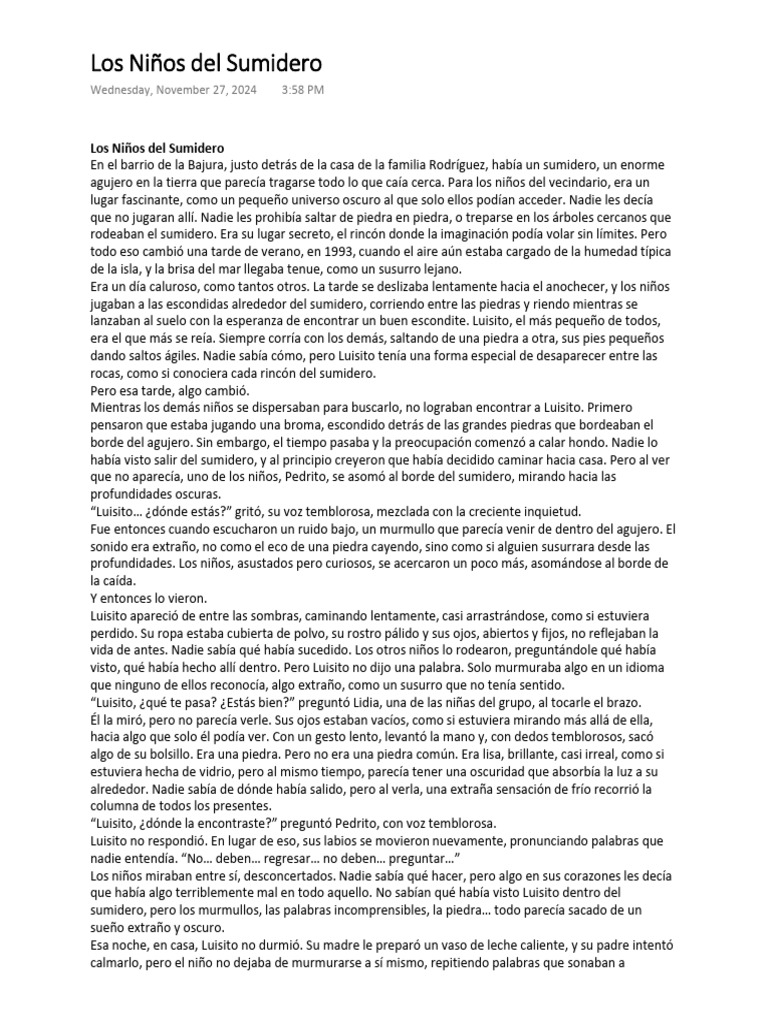 Los Niños Del Sumidero | PDF