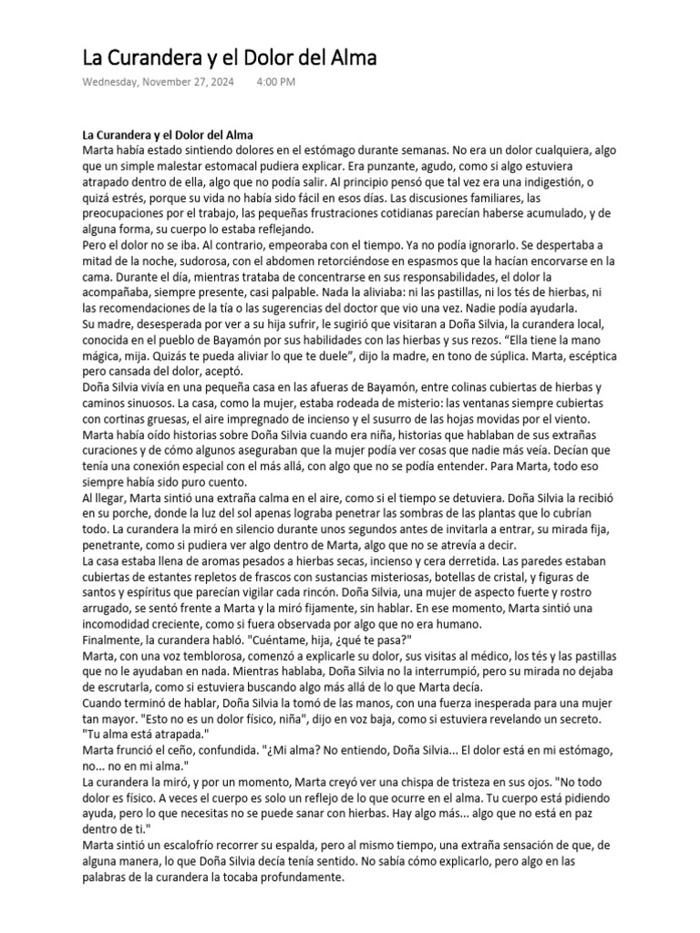Dolor del Alma: La Curandera de Bayamón | PDF