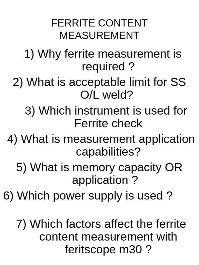 Ferrite Content Measurement | PDF | Calibration | Measurement